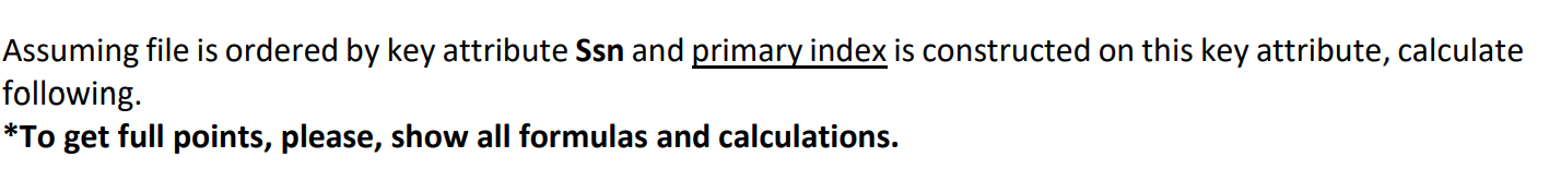Solved - Index blocking factor bfri. - Total number of | Chegg.com