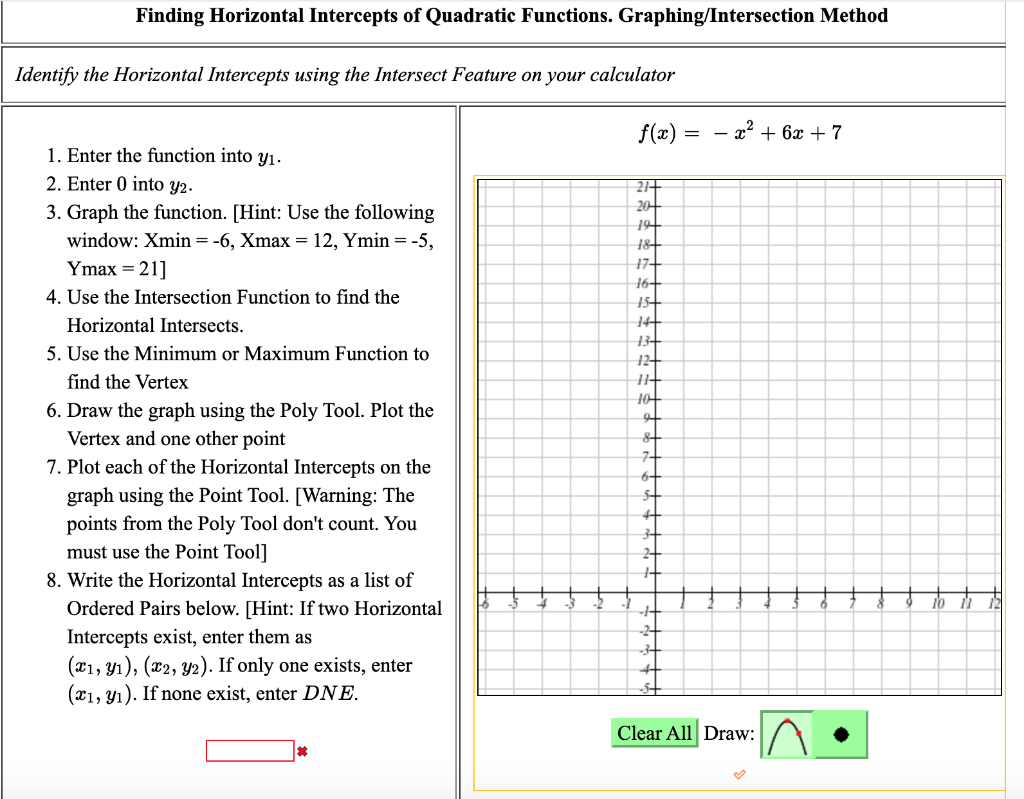 Solved Finding Horizontal Intercepts of Quadratic Functions. | Chegg.com