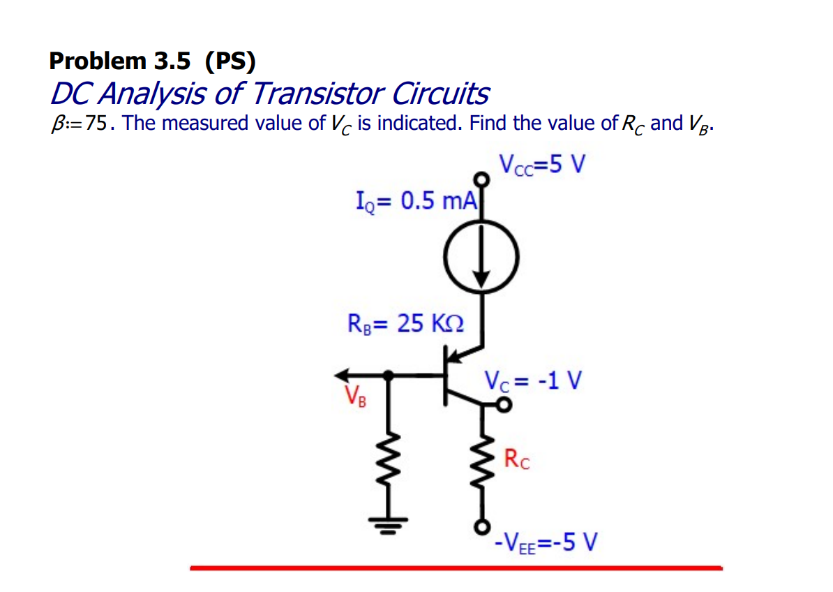 Solved Problem 3.5 (PS) DC Analysis of Transistor Circuits | Chegg.com