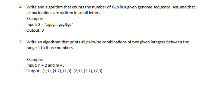 Solved 4- Write and algorithm that counts the number of GCs | Chegg.com