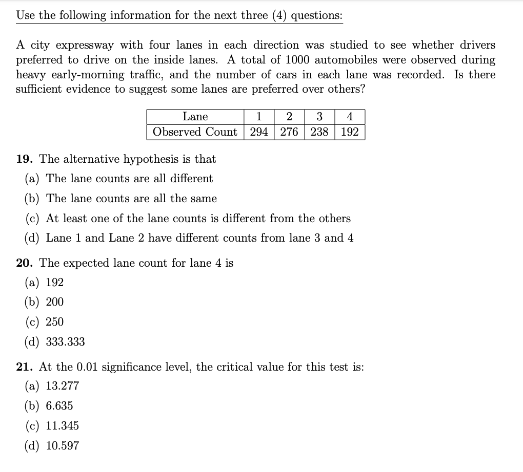 Solved Use the following information for the next three (4) | Chegg.com