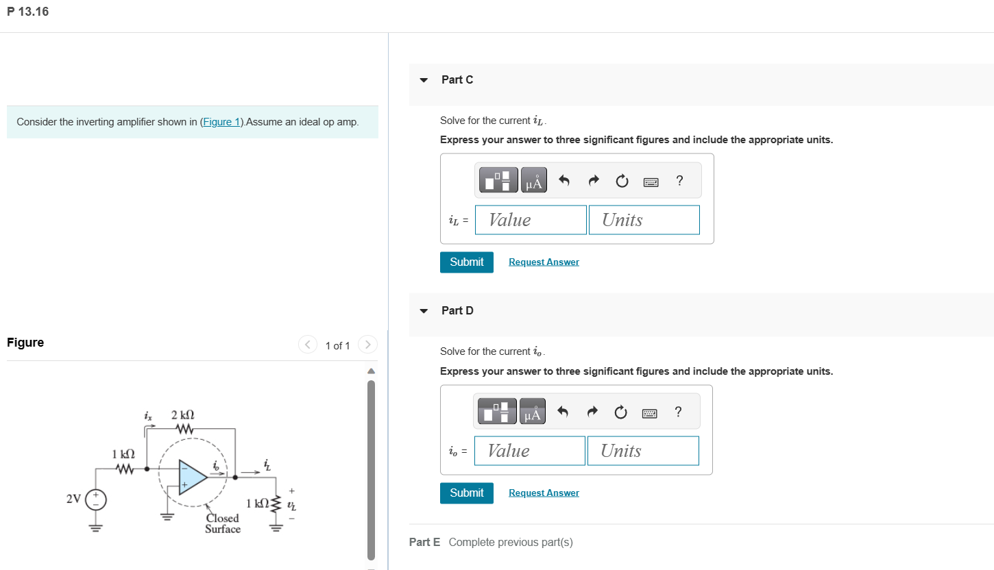 Solved Consider the inverting amplifier shown in Assume an | Chegg.com