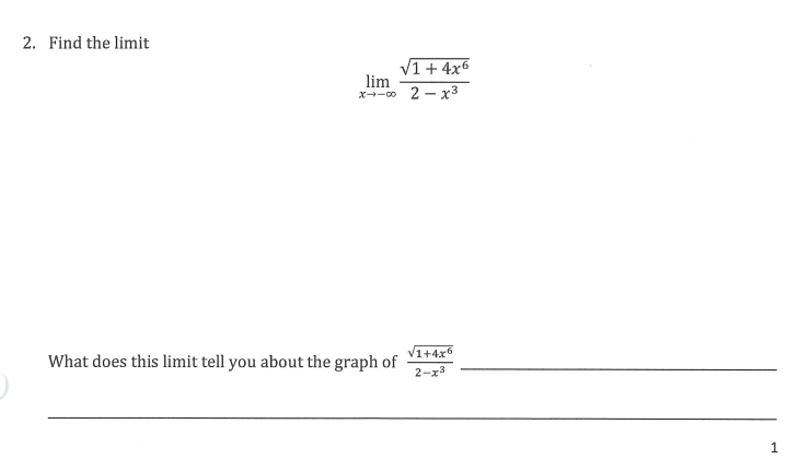 Solved Find the limitlimx→-∞1+4x622-x3What does this limit | Chegg.com