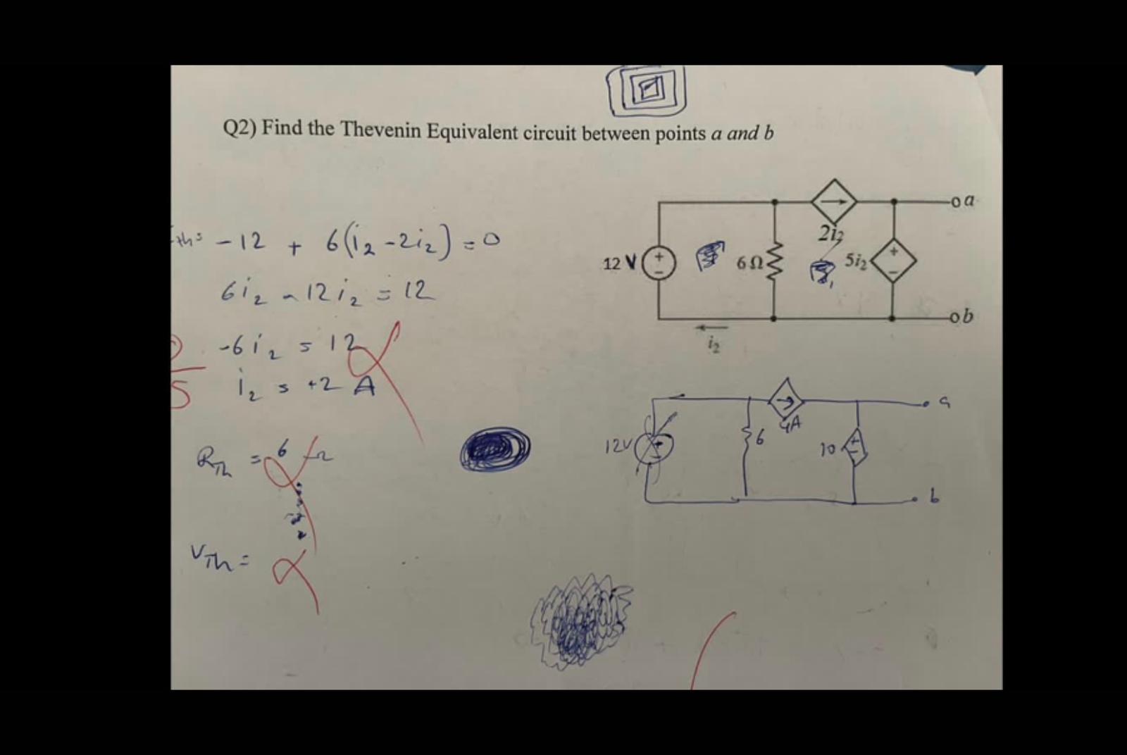 Solved Q2) ﻿Find the Thevenin Equivalent circuit between | Chegg.com
