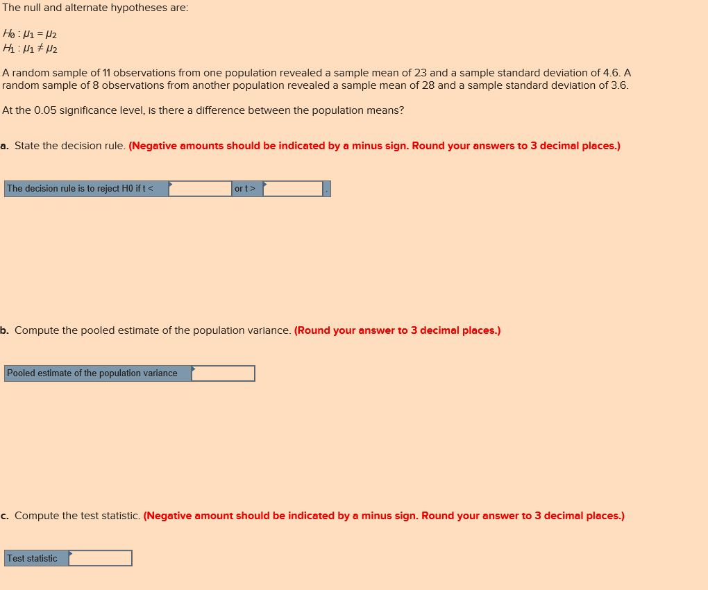 Solved The Null And Alternate Hypotheses Are A Random Sample