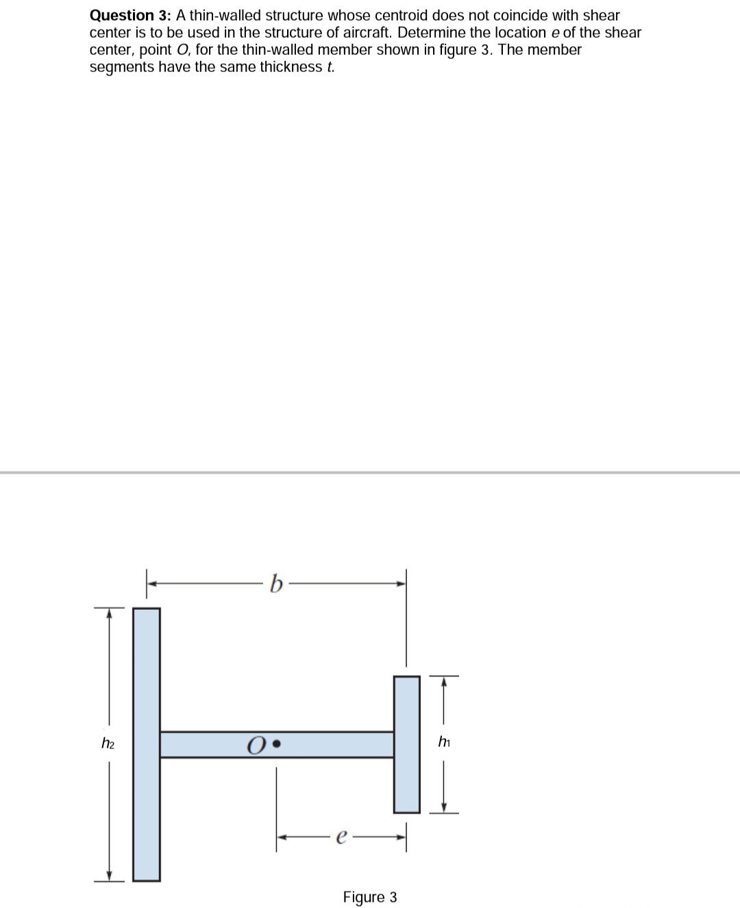 Solved Question 3: A thin-walled structure whose centroid | Chegg.com