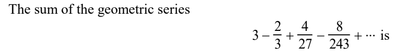 Solved The sum of the geometric series | Chegg.com