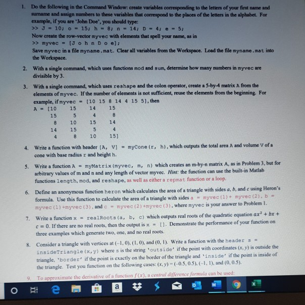 Solved I Want This Question Done On Matlab Show Pics Of Work 