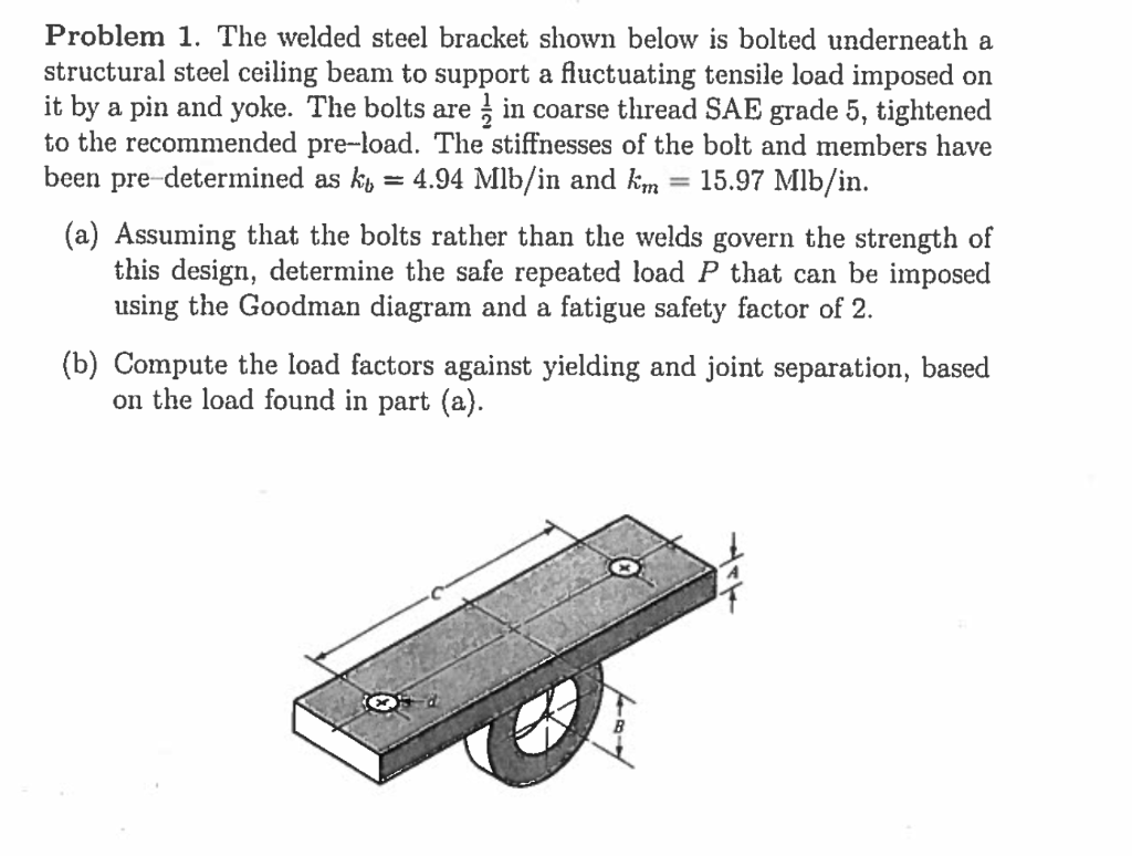 Solved Problem 1. The welded steel bracket shown below is | Chegg.com
