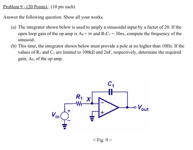 Solved Problem 9 - (20 ﻿Points): (10 ﻿pts each)Answer the | Chegg.com