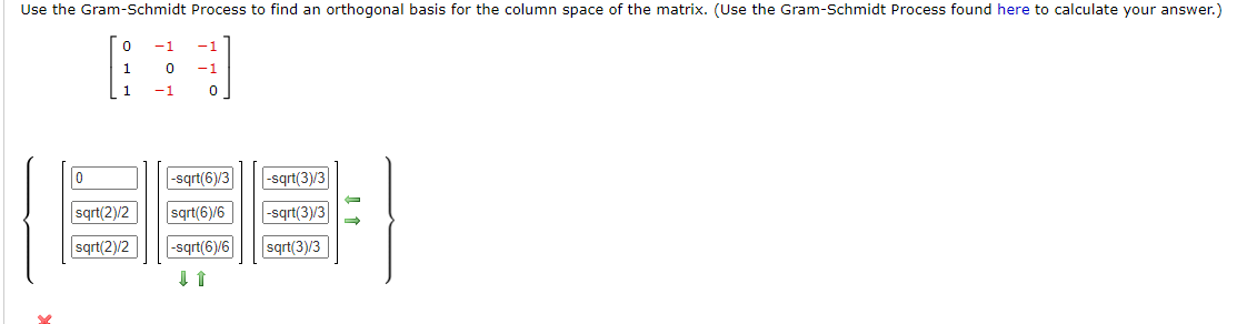 Solved Use the Gram-Schmidt Process to find an orthogonal | Chegg.com