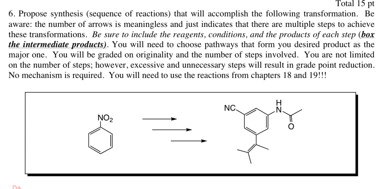 Solved Propose synthesis (sequence of reactions) ﻿that will | Chegg.com