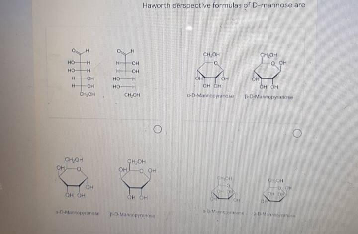 Solved Haworth perspective formulas of D-mannose are H Н сн. | Chegg.com