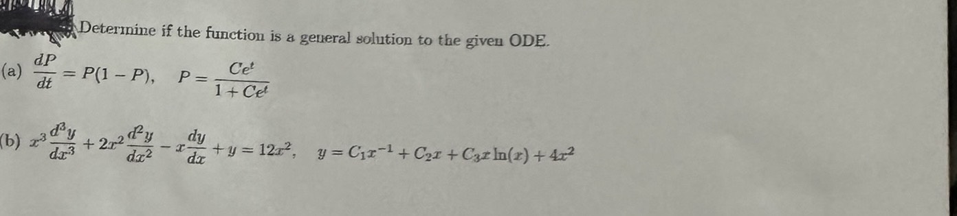 Solved (a) dtdP=P(1−P),P=1+CetCet (b) | Chegg.com