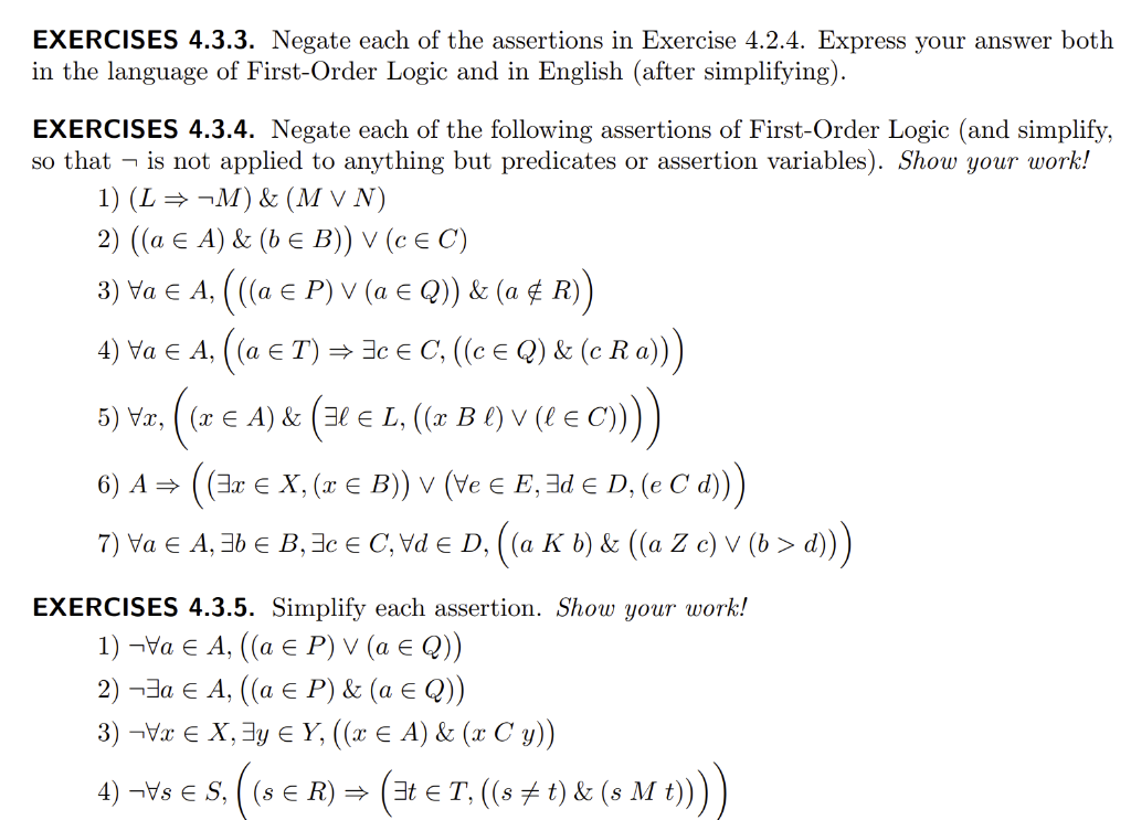 Solved EXERCISES 4.2.4. Using the given symbolization key, | Chegg.com