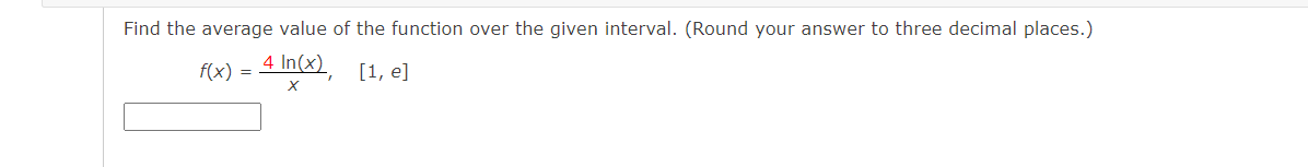 Solved Find the average value of the function over the given | Chegg.com