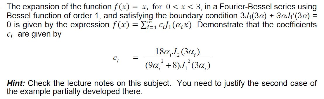· The expansion of the function f(x) = x, for 0