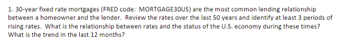 Solved 30-year fixed rate mortgages (FRED code: | Chegg.com