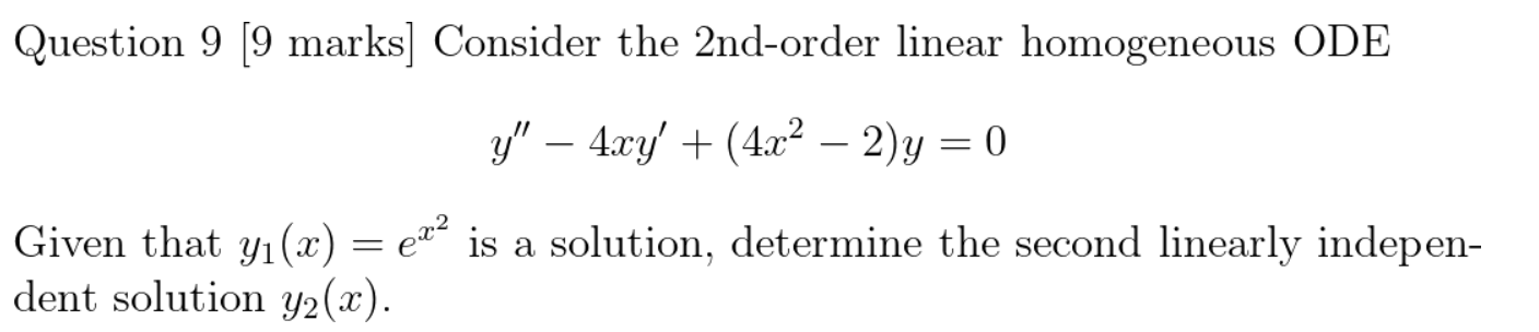 Solved consider the 2nd-order linear homogeneous | Chegg.com