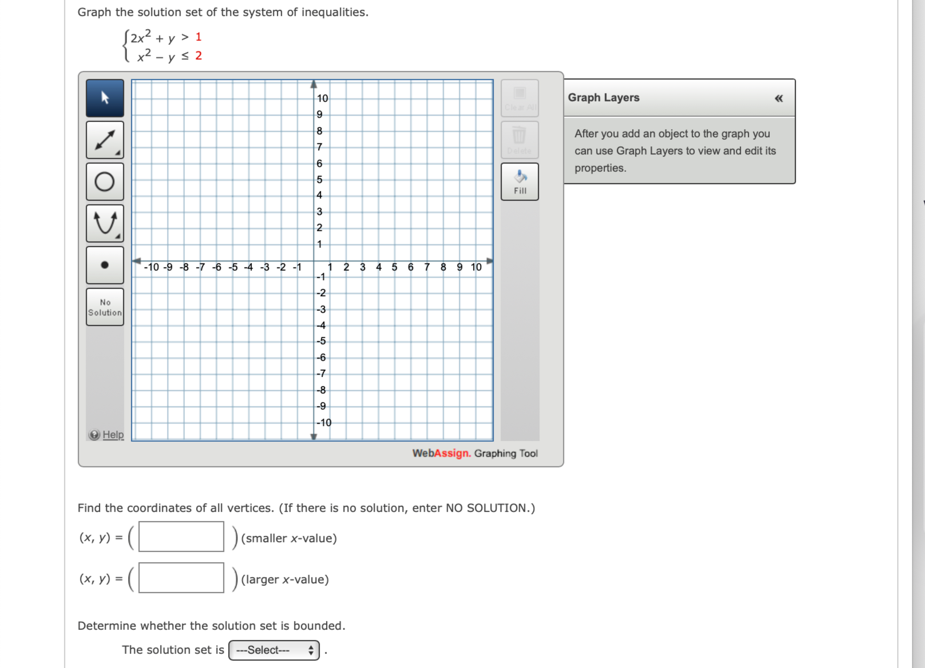 Solved Graph the solution set of the system of | Chegg.com