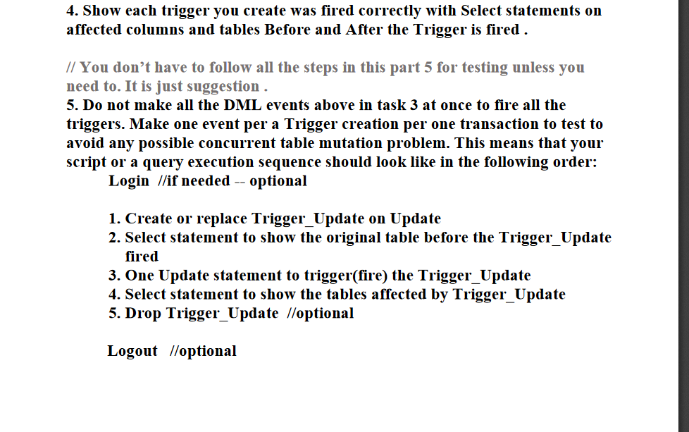 Solved Trigger and Stored Procedure: 1. Write Triggers that | Chegg.com
