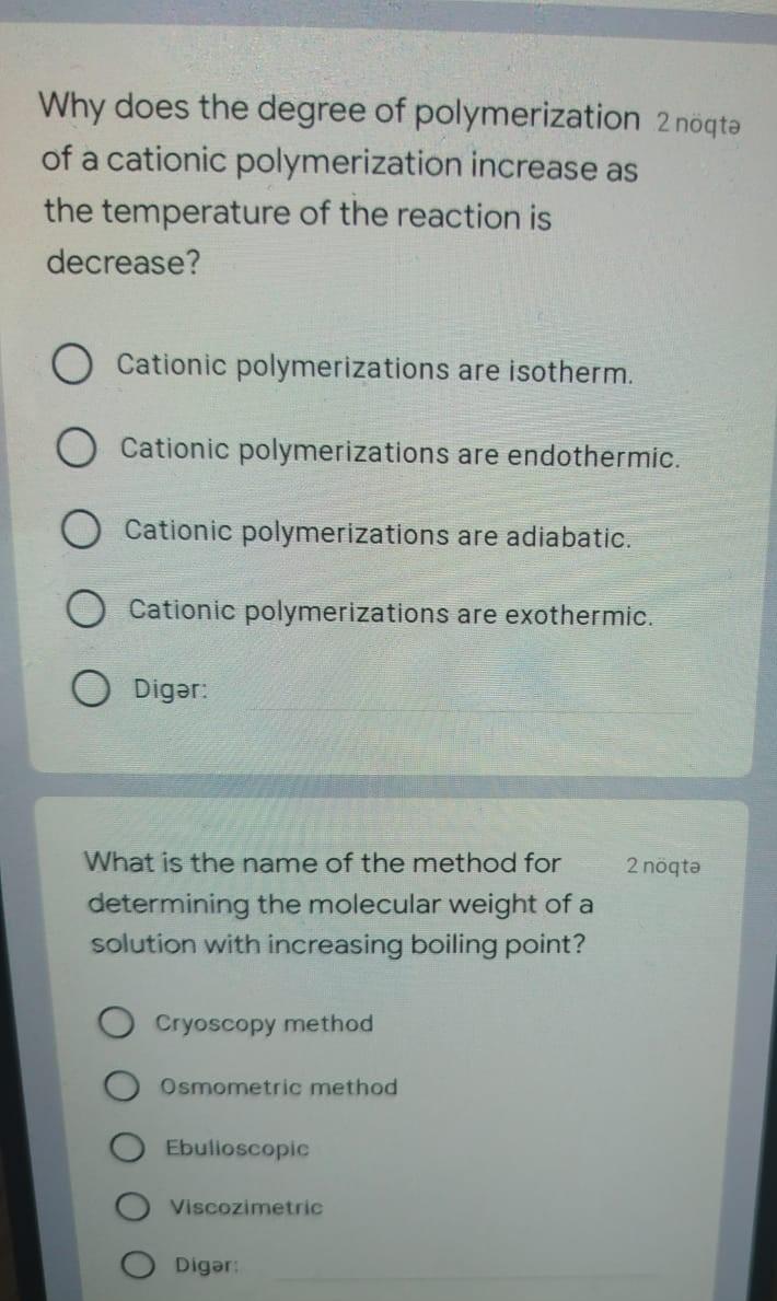 Solved Why does the degree of polymerization 2 nöqtə of a | Chegg.com