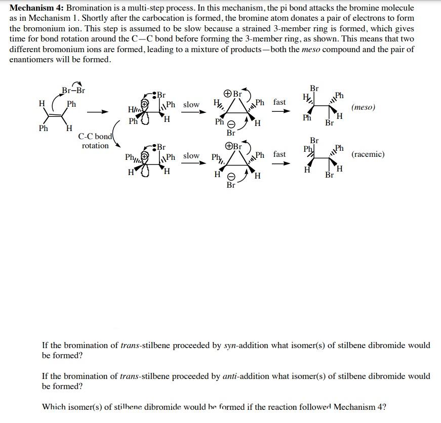 Solved Mechanism 4: Bromination is a multi-step process. In | Chegg.com