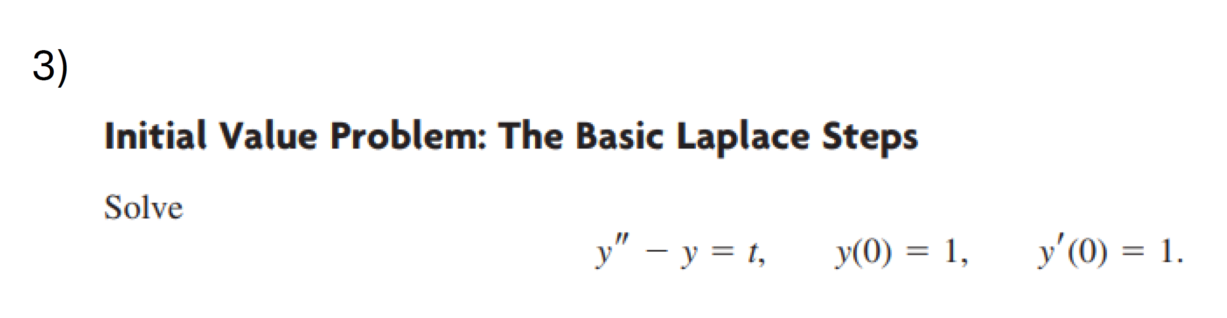 Solved Initial Value Problem: The Basic Laplace Steps Solve | Chegg.com