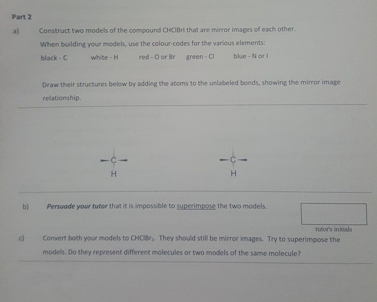 Solved Part 2 a) Construct two models of the compound | Chegg.com