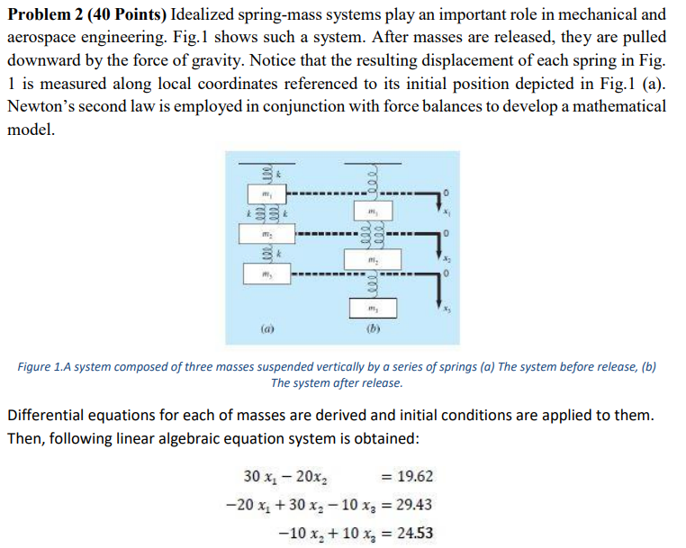 Solved Problem 2 (40 Points) Idealized spring-mass systems | Chegg.com