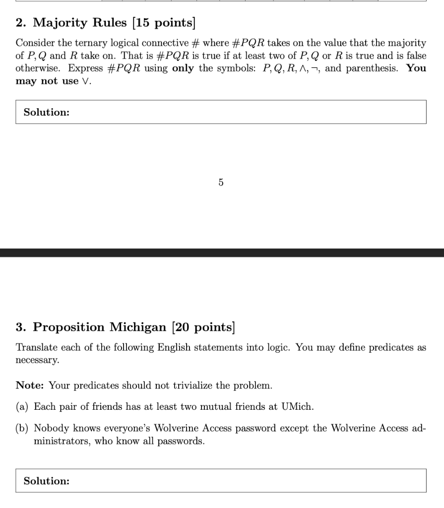 Solved 2. Majority Rules [15 points] Consider the ternary | Chegg.com
