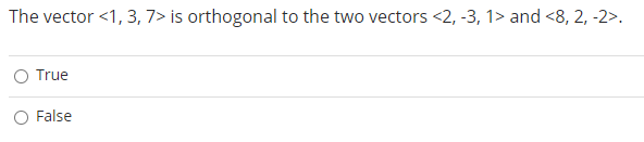 Solved The vector is orthogonal to the two vectors | Chegg.com