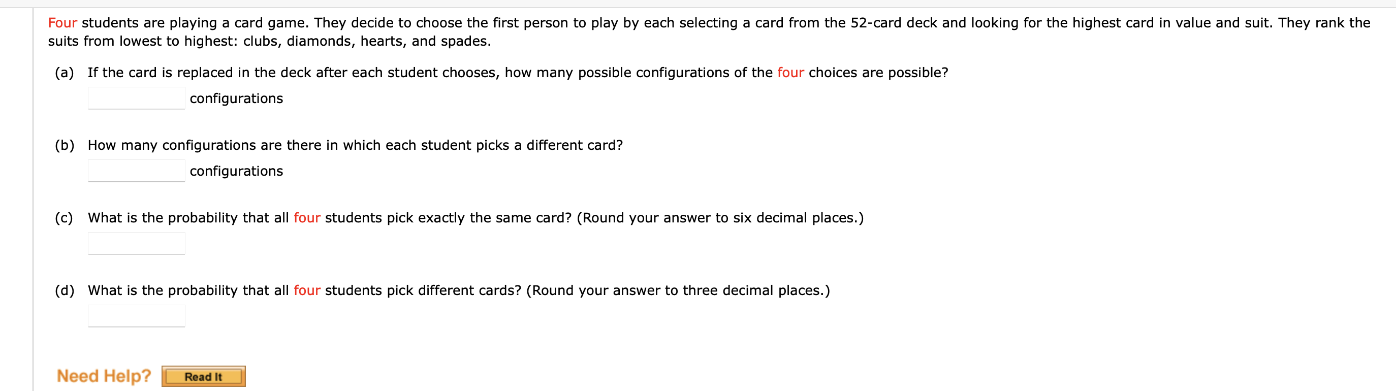 Solved suits from lowest to highest: clubs, diamonds, | Chegg.com
