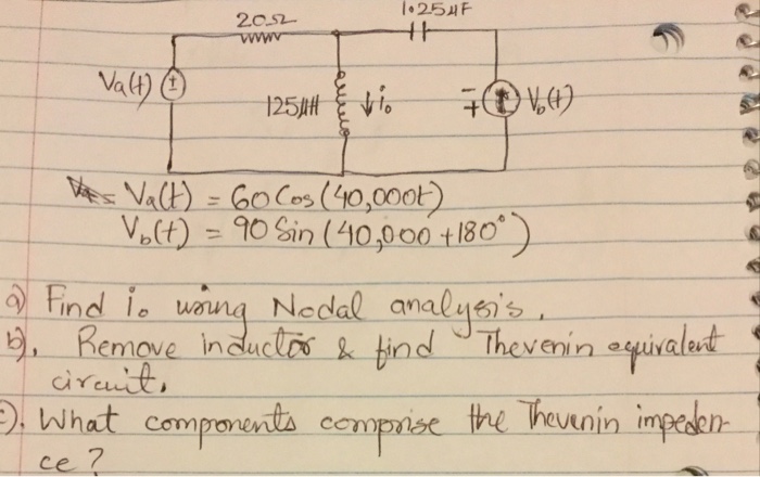 Solved Find i_0 using Nodal analysis. Remove inductor & | Chegg.com