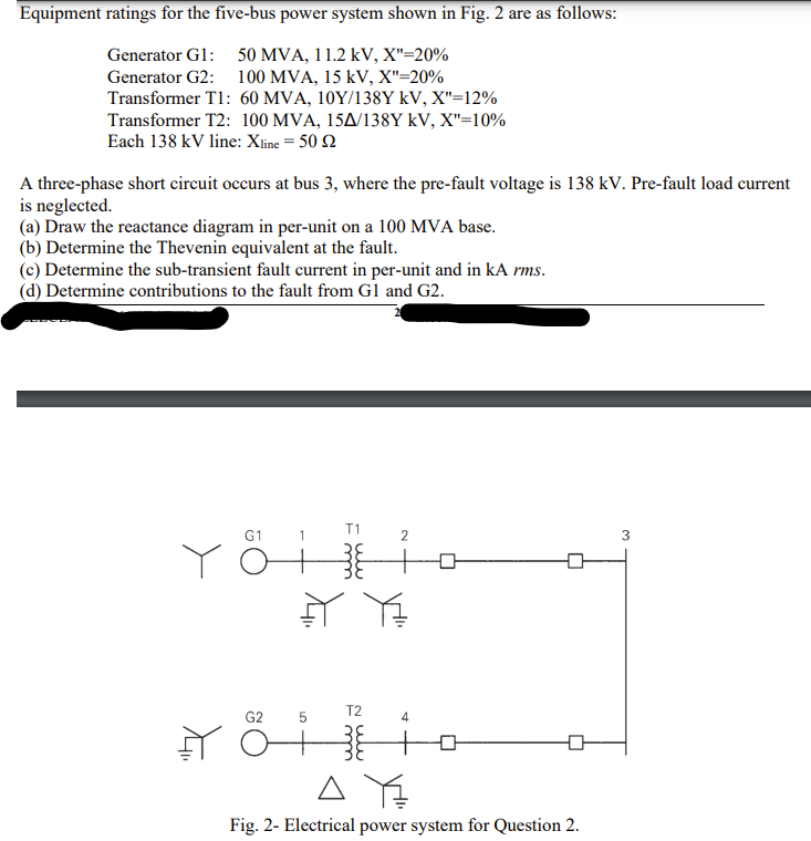 Solved Equipment ratings for the five-buEquipment ratings | Chegg.com