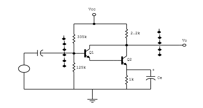 Solved Determine the values of IcQ and VceQ for Q1 and Q2 | Chegg.com