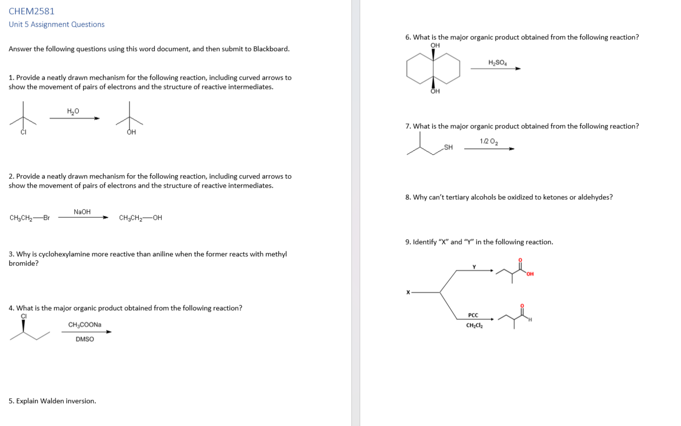 Solved CHEM2581 Unit 5 Assignment Questions 6. What is the | Chegg.com