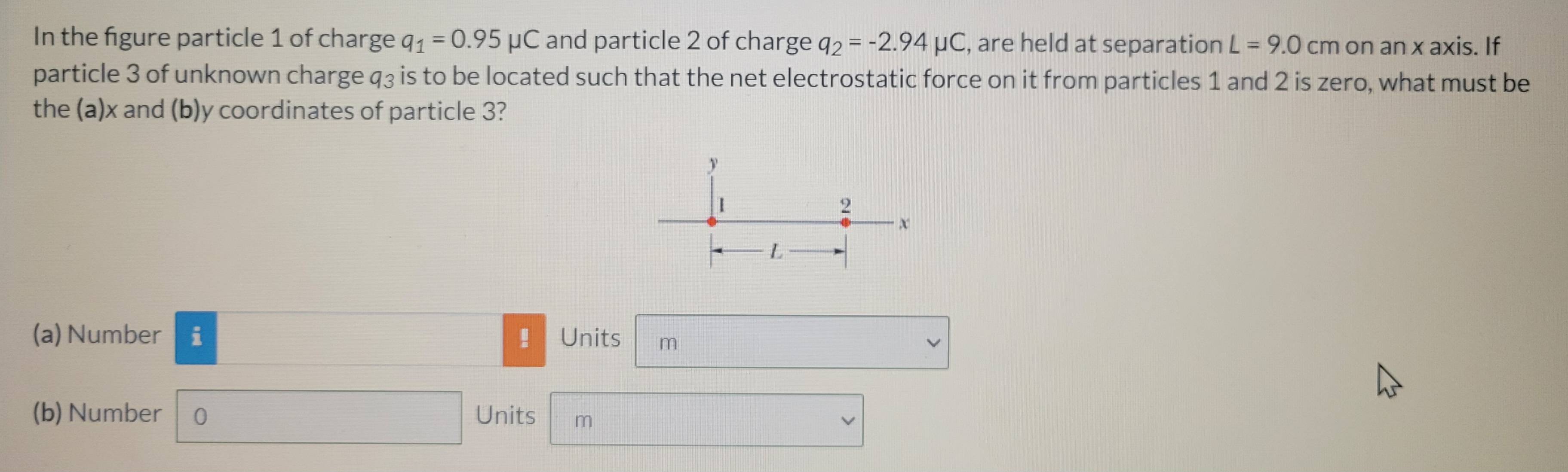 Solved In the figure particle 1 of charge q1=0.95μC and | Chegg.com