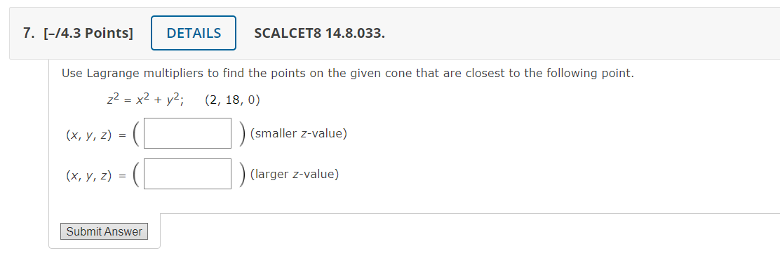 Solved Use Lagrange multipliers to find the points on the | Chegg.com