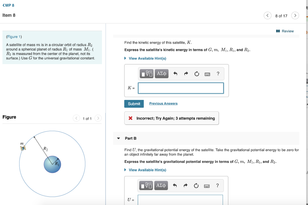 Solved * Incorrect; Try Again; 3 attempts remaining Part B | Chegg.com