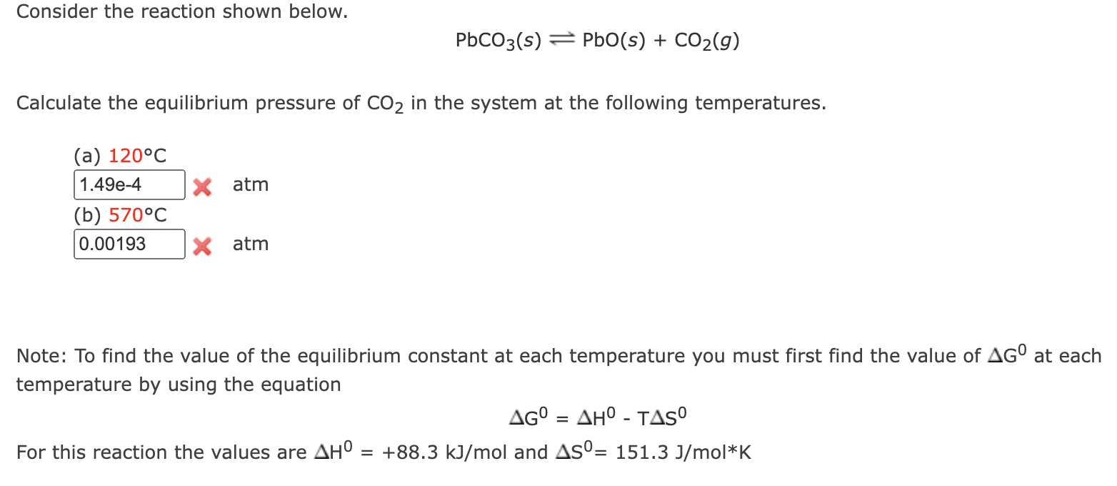 [Solved]: Consider the reaction shown below. PbCO3(s)PbO(s)