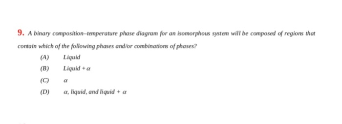 Solved 9. A binary composition-temperature phase diagram for | Chegg.com