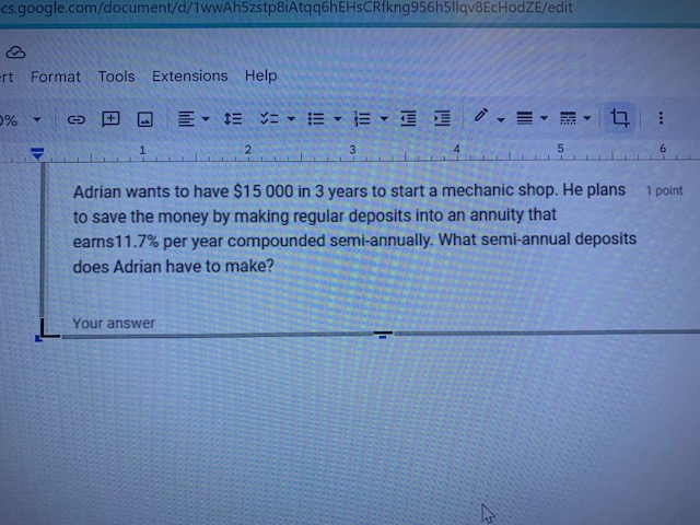 Solved Adrian wants to have $15000 in 3 years to start a | Chegg.com