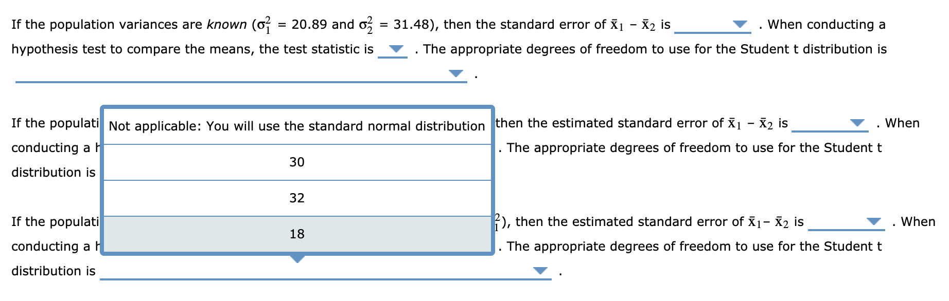Solved 5. Comparing the means of two independent populations | Chegg.com