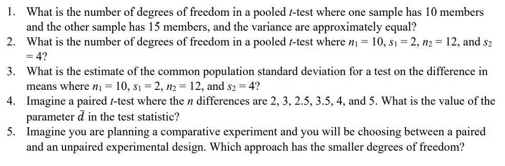 Solved 1. What is the number of degrees of freedom in a | Chegg.com