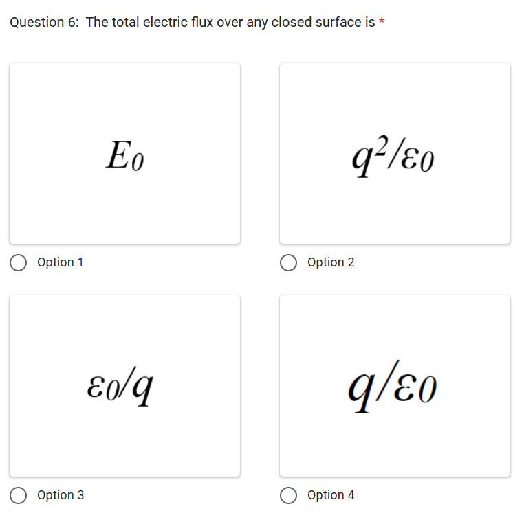 Question 6: The total electric flux over any closed | Chegg.com