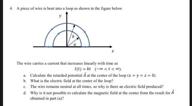 Solved A piece of wire is bent into a loop as shown in the | Chegg.com