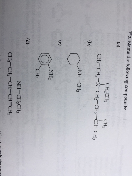 Solved 2. Name the following compounds: CH2CH3 CH3 CH | Chegg.com