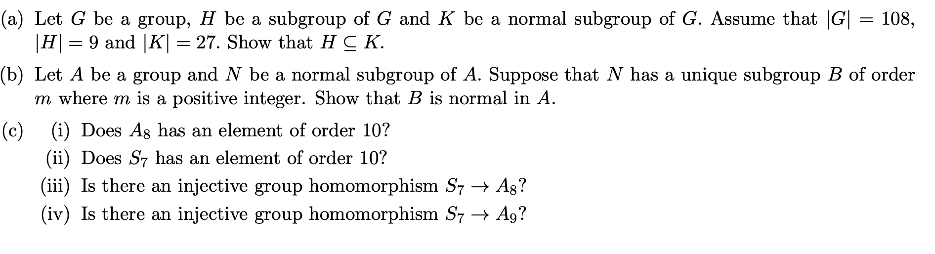 Solved (a) Let G be a group, H be a subgroup of G and K be a | Chegg.com