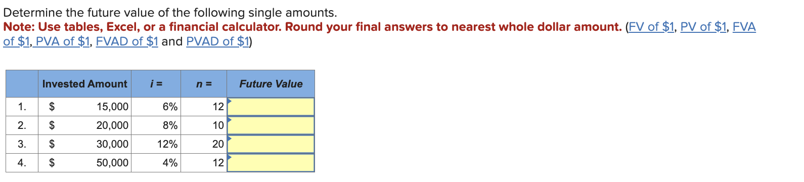 [Solved]: Determine the future value of the following singl